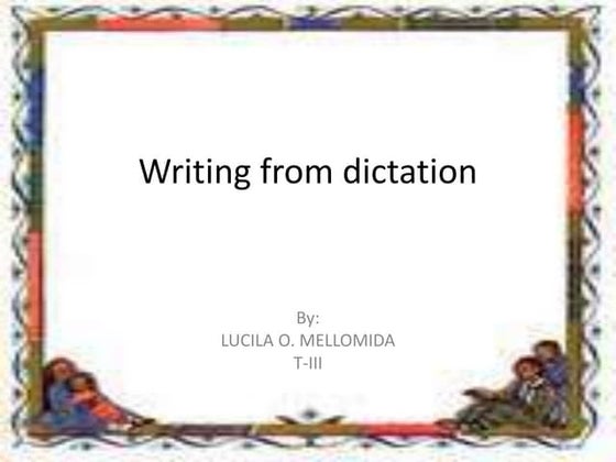 3rd Grade Unit 1 1 Dictation | DOC