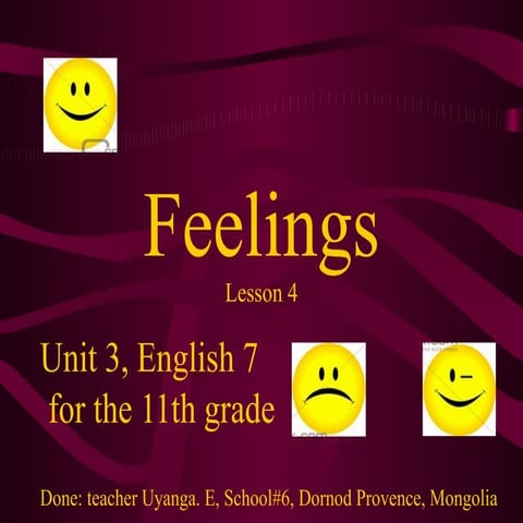 "Feelings" English lesson | PDF