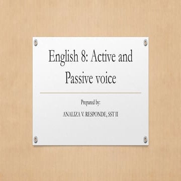 Active and passive voice ppt | PPTX