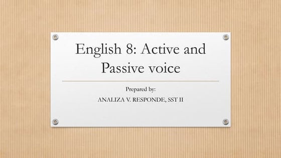 Active and Passive Voice This lesson about Active and Passive Voice.pptx