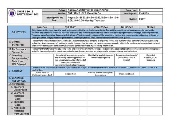 document.pdf dll in quarterly examination | PDF | Educational ...