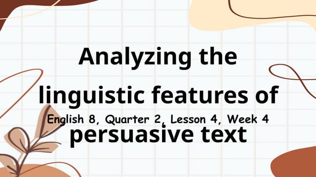 Basic Parts of a Persuasive Text presentation | PPTX