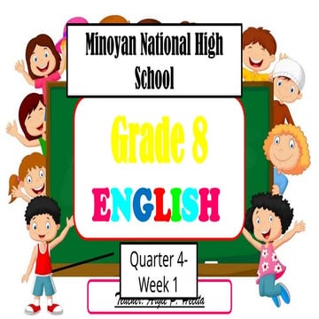 ENGLISH 8_Quarter 4 Week1_Lesson1 for Grade 8 | PPTX