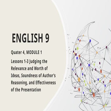 ENGLISH 9 Quarter 4th lesson 1 pptx school yeAR | PPTX