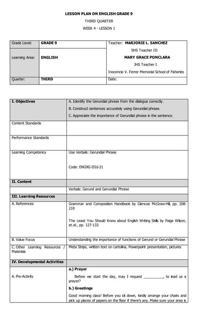 Lesson plan- simple sentences | PDF