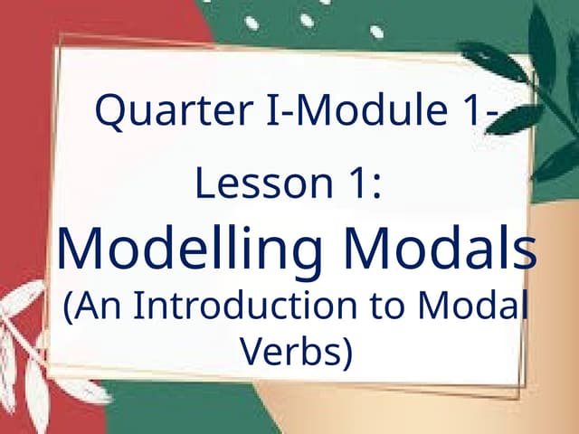 Lesson Plan on Modals | PDF