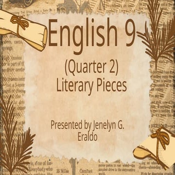 Exploring Literary Texts and Conflict Types in English 9 | PPTX