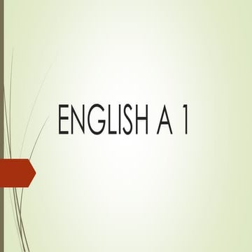 English a 1 | PPTX
