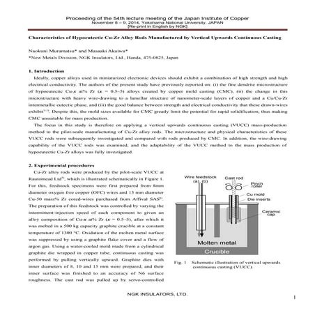 Characteristics of Hypoeutectic Cu-Zr Alloy Rods Manufactured by ...