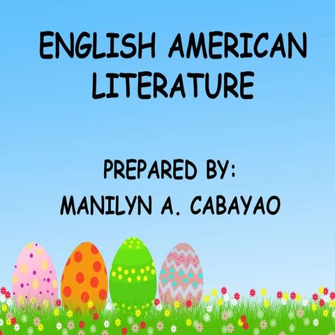 English american literature | PPTX