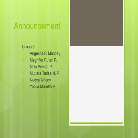 English - Announcement (Kelas X) | PPTX