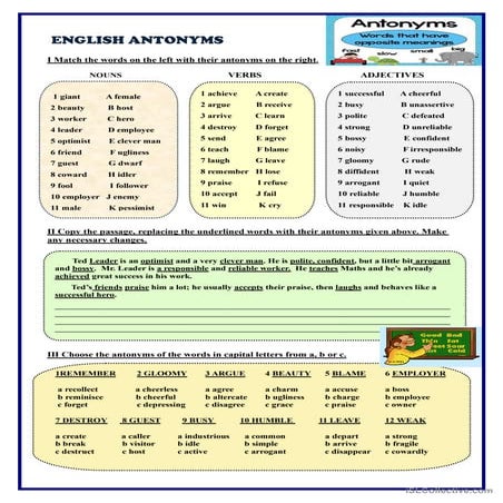 Worksheet English Antonyms for practice.pdf
