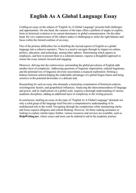 Importance Of English Language Essay.pdf
