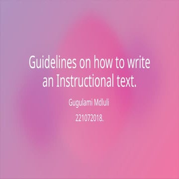 How to write an instructional text/grade 6 | PPTX