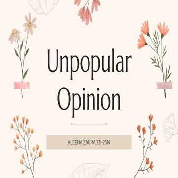 English Presentation Unpopular Opinion, Social Media | PPTX