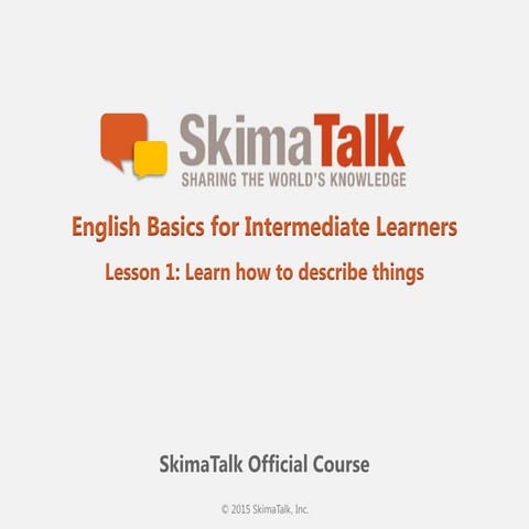 English basics for intermediate learners - Lesson 1 | PDF