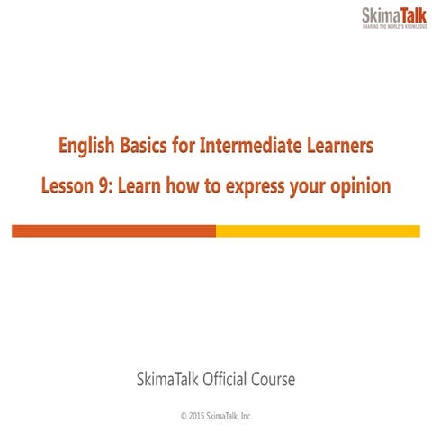 English basics for intermediate learners - Lesson 9 | PDF