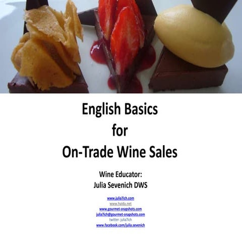 English basics for wine sales on trade | PPTX