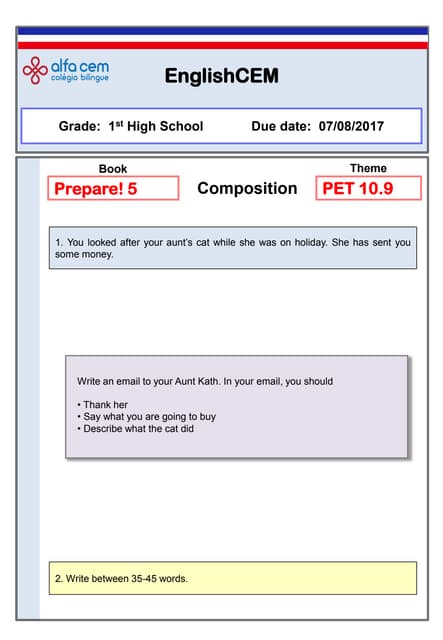 English cem 9th grade - 9.6 | PDF