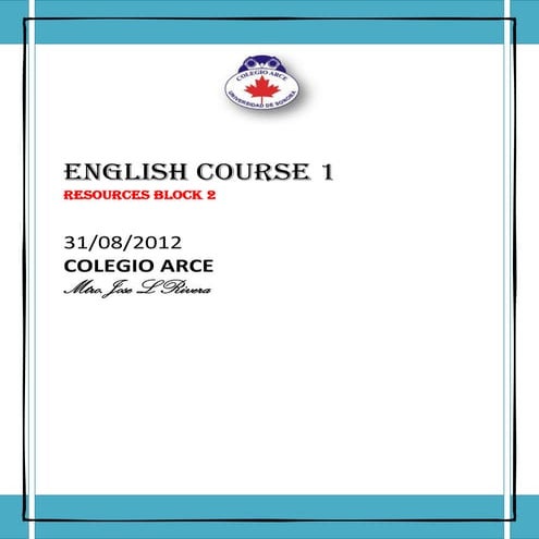 English course 1 portada | DOCX | Education