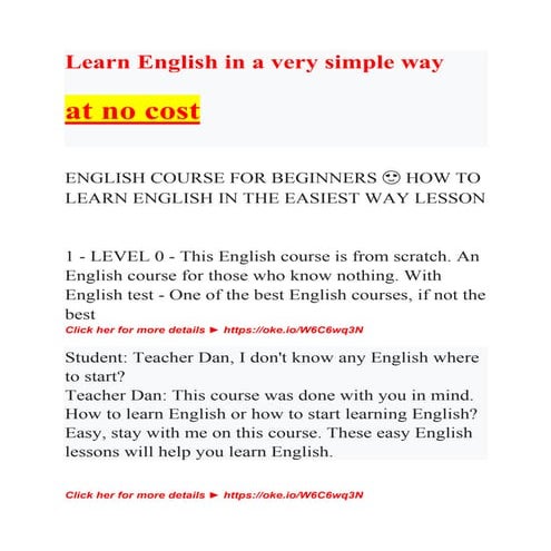 ENGLISH COURSE FOR BEGINNERS - at no cost | PDF | Internet for ...