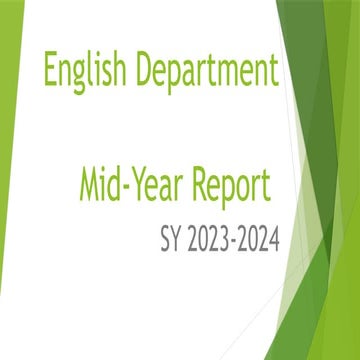 A sample English Department Mid-Year Report fo School Year | PPT