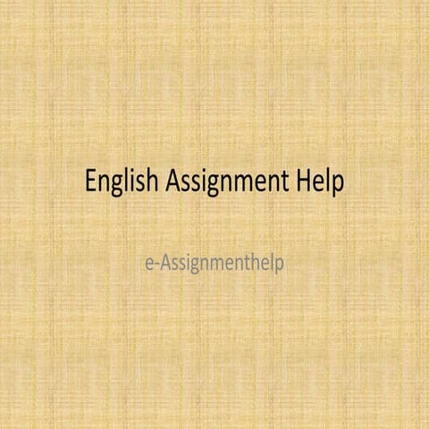 English Homework Help at e-Assignmenthelp | PPTX