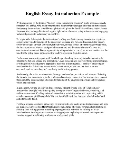 Essay Introduction Example.pdf | Homework and Study | Education