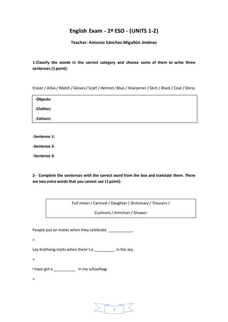 Use of English (Rephrasing B1) | DOCX