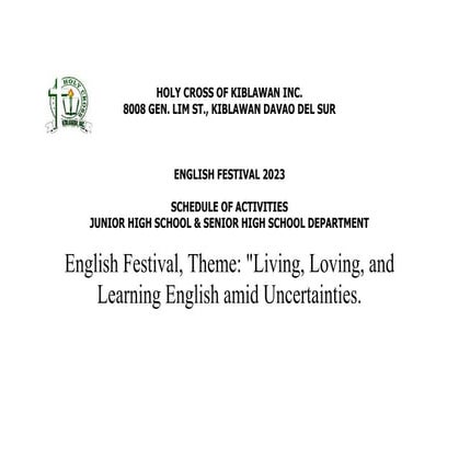 ENGLISH FEST EVENTS.docx | Musicals | Genres