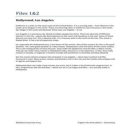 English file (3rd) elementary - short films scripts | PDF