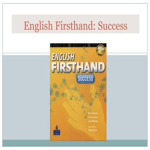 English first hand Success Notes unit 1 | PPTX