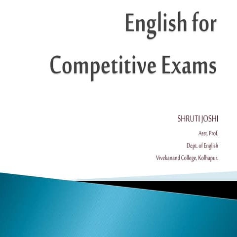 English for competitive exams | PPTX