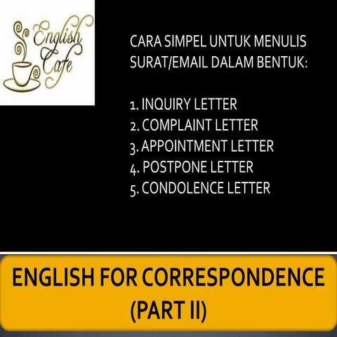 English for correspondence (part II) | PPTX