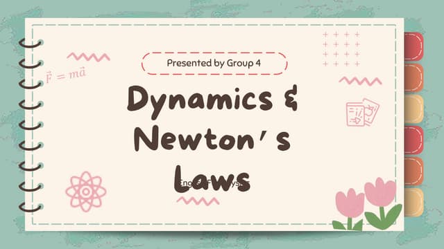 Chapter 3: Newtons law of motion and its applications | PPTX