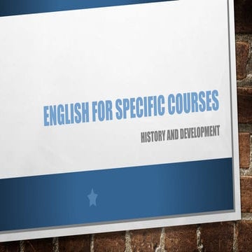 English for specific purposes History | PPTX