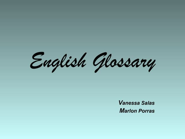 Glossary | PPT