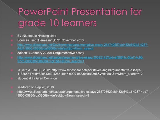 Argumentative Writing ppt - Grades 10-11 / Forms 4 - 5 | PPTX