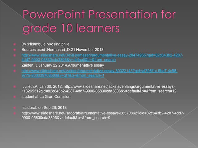 Argumentative essay ppt | PPTX