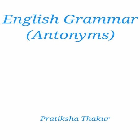English Grammar (Antonyms) | PDF