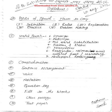 English grammar notes [www.qmaths.in] | PDF