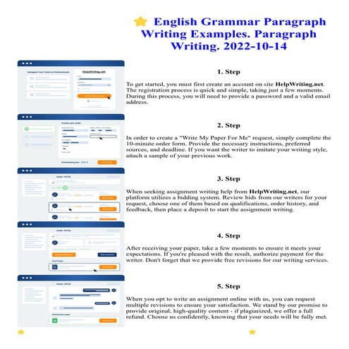 English Grammar Paragraph Writing Examples. Paragraph Writing. 2022-10 ...