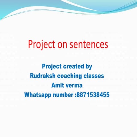 English grammar projects on sentences | PPTX