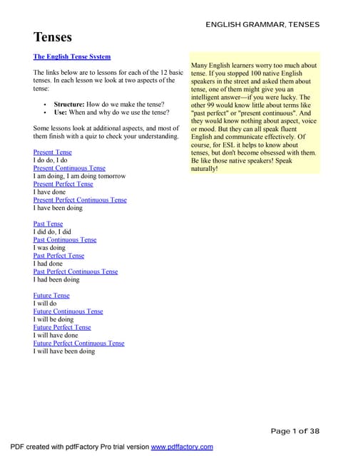 Perfect Tenses | PPT