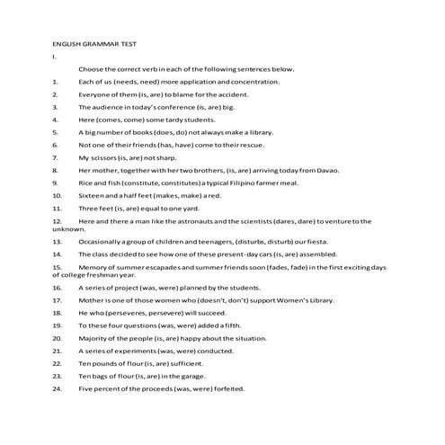 English grammar test | DOCX