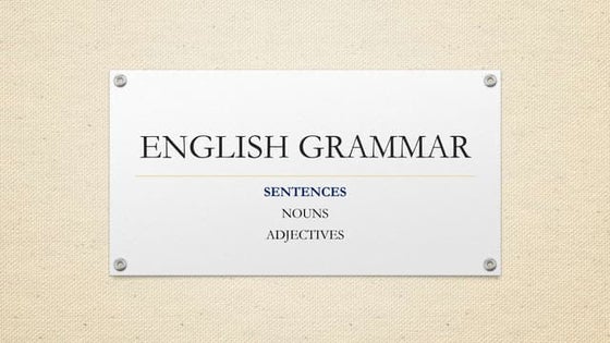 Basics of English Grammar | PPT