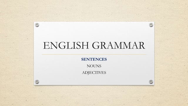 Grammar Powerpoint | PPT