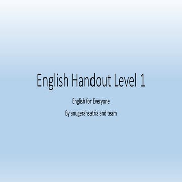 English for Everyone English Handout Basic 1 | PDF