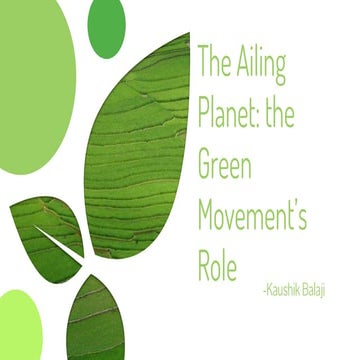 The Ailing Planet | PPT
