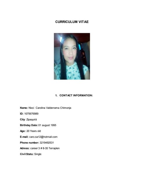 Hoja de vida english | PDF